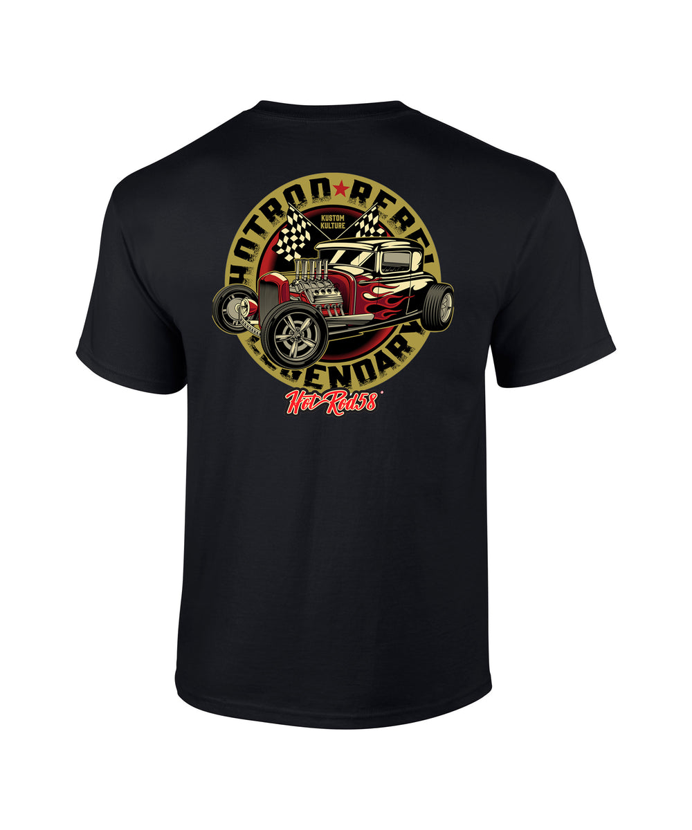 Hotrod 58 T-Shirt Hot Rod Rebel Classic Vintage Retro Rockabilly Car ...