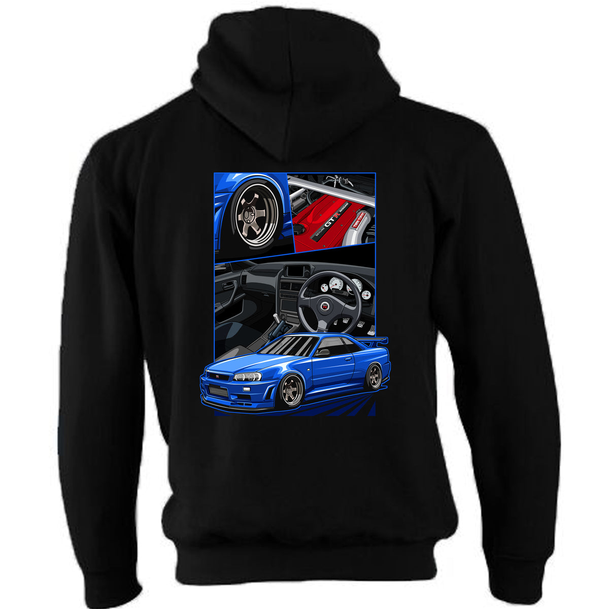 JDM Hoodie Japanese Modified Automotive Street Drift Drag Race Car Sky ...